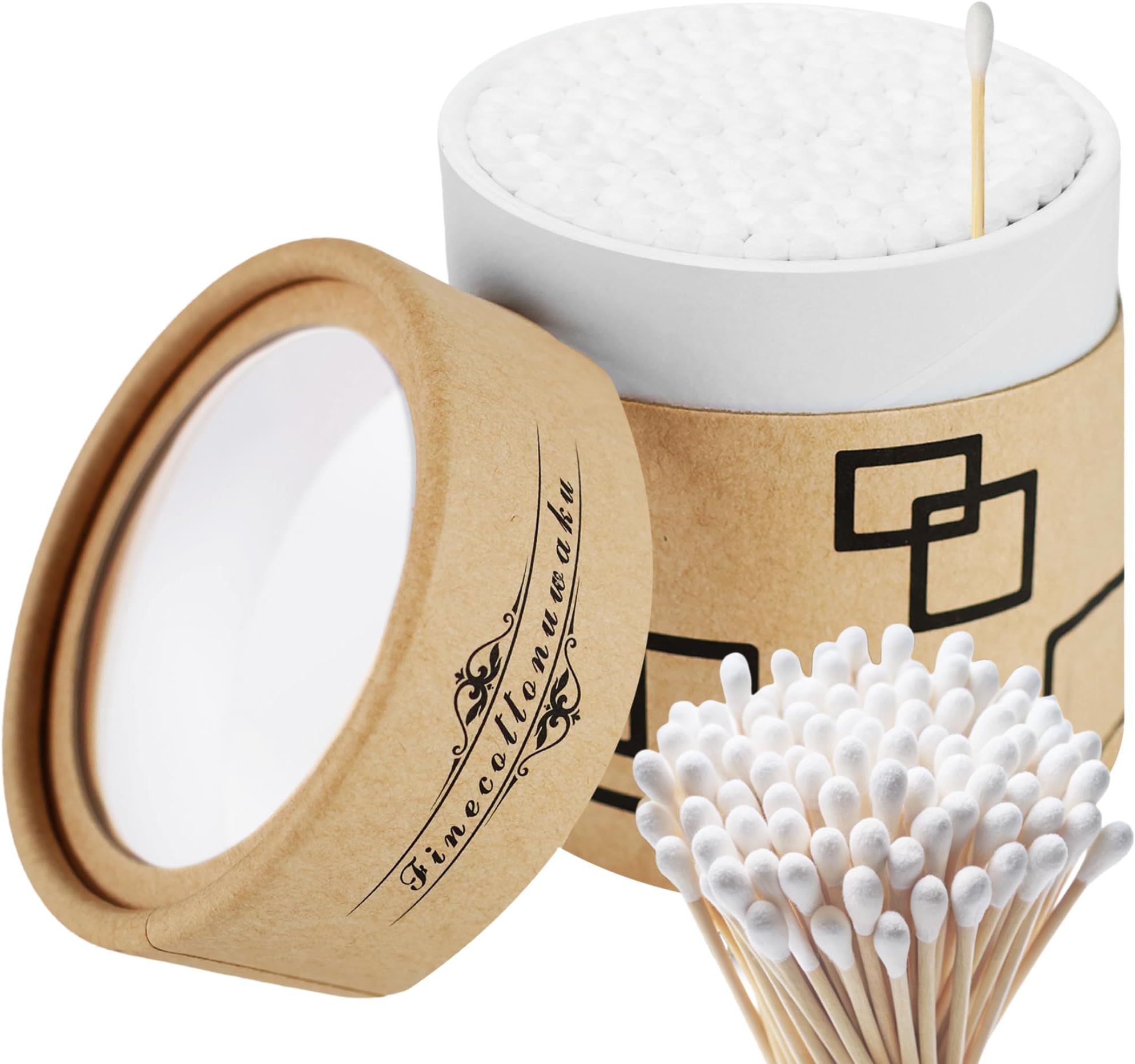 Amazon.com: Bamboo Cotton Swabs 200 Count | Sustainable Wooden Cotton ...