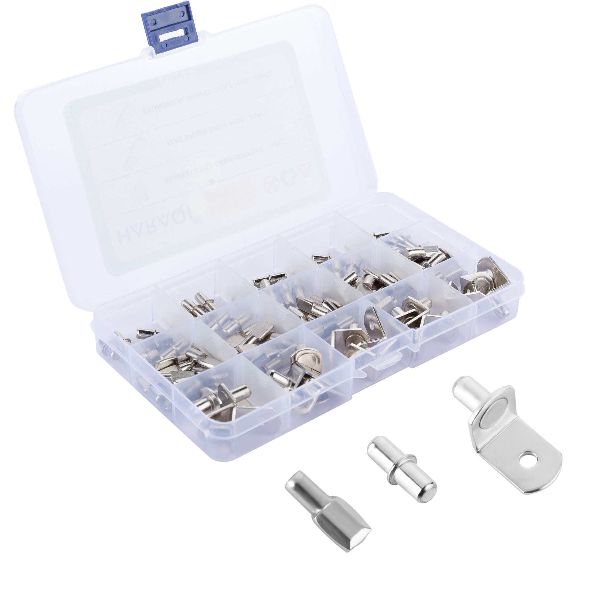 110PCS 3 Styles Nickel Plated Shelf Pins Kit, Bracket Pegs Cabinet ...