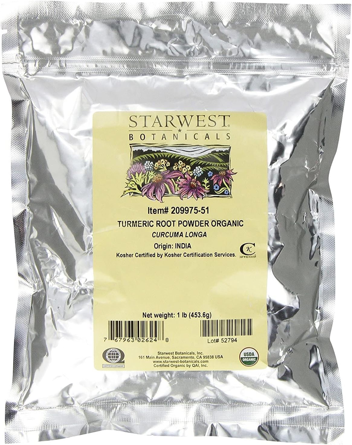 Amazon.com: Starwest Botanicals Organic Turmeric Root Powder, 1 Pound ...