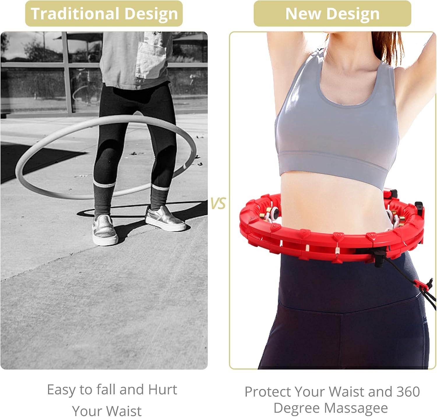 Anbte Weighted Smart Hula Hoop with 360 Degree Colorful lights ...