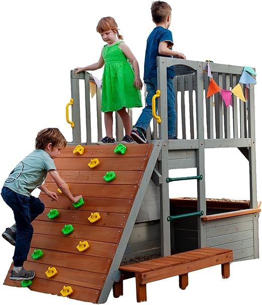 Amazon.com: Funphix Large Playhouse for Kids Outdoor Wooden Playhouse ...