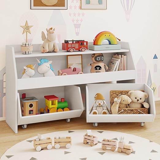 Amazon.com: Costzon Toy Storage Organizer for Kids, Toy Cabinet w/ 2 ...
