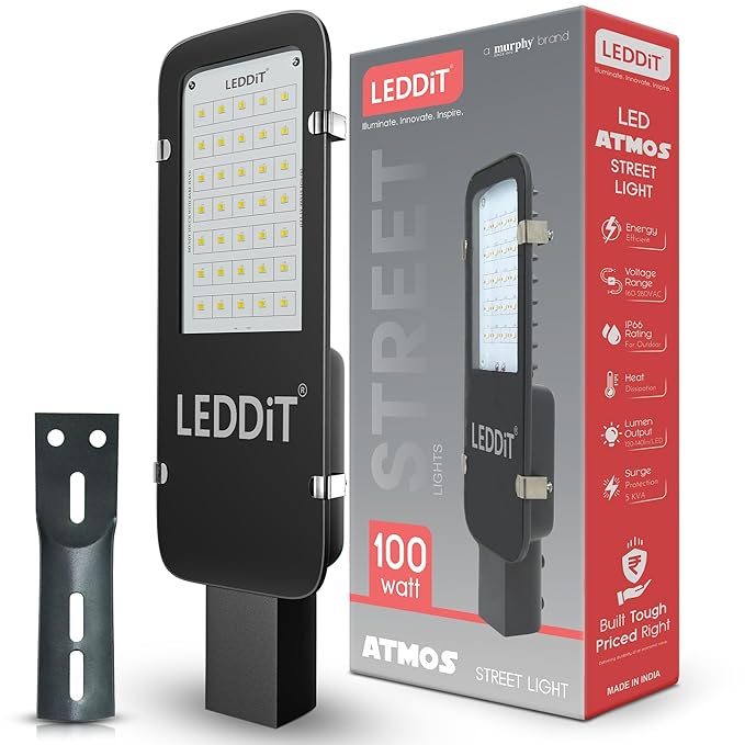 LEDDiT Aluminium Atmos 100W Waterproof Corded Electric LED Street Light ...