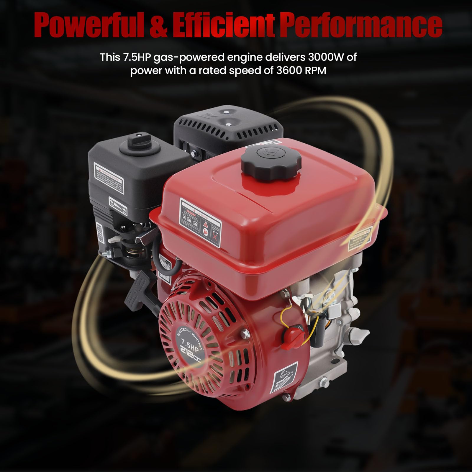 Go-kart Engine US 7.5HP Motor 4 Stroke Gas Powered Portable Engine ...