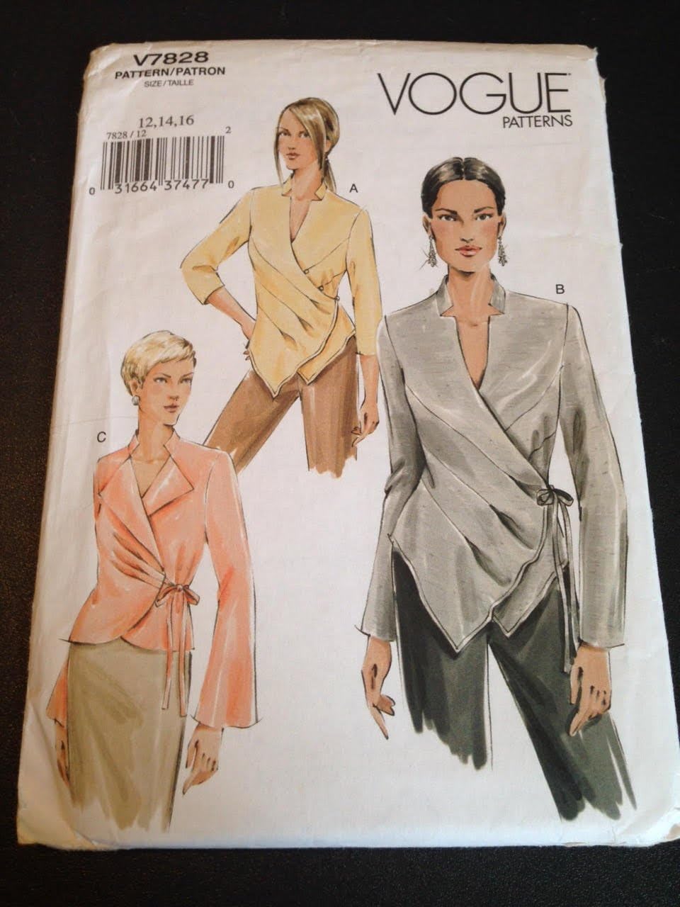 Amazon.com: Vogue V7828 Sewing Pattern, Misses' Blouse, Size 12,14,16 ...