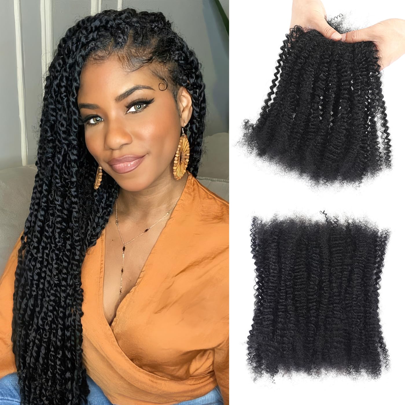 Snapklik.com : Afro Kinky Curly Human Hair Bulk For Permanent Micro ...