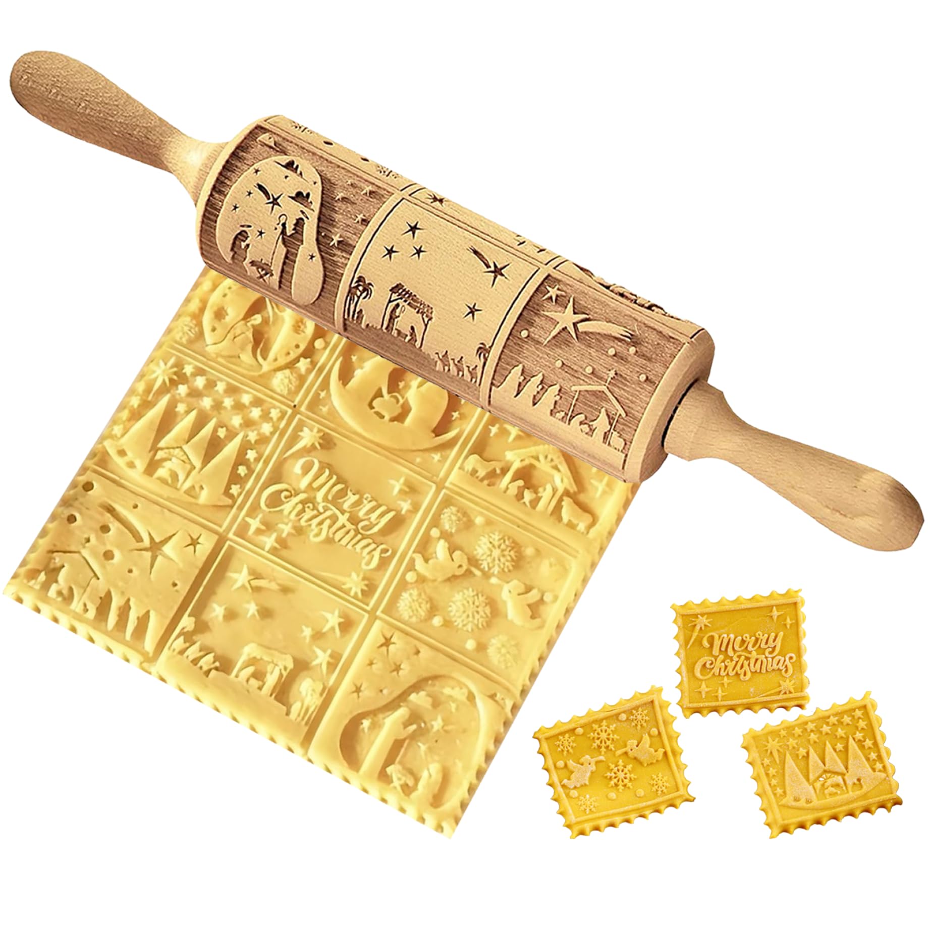 Play Doh Tools HAWAII, 3 Mini Embossing Rolling Pin SET. Wooden Laser ...