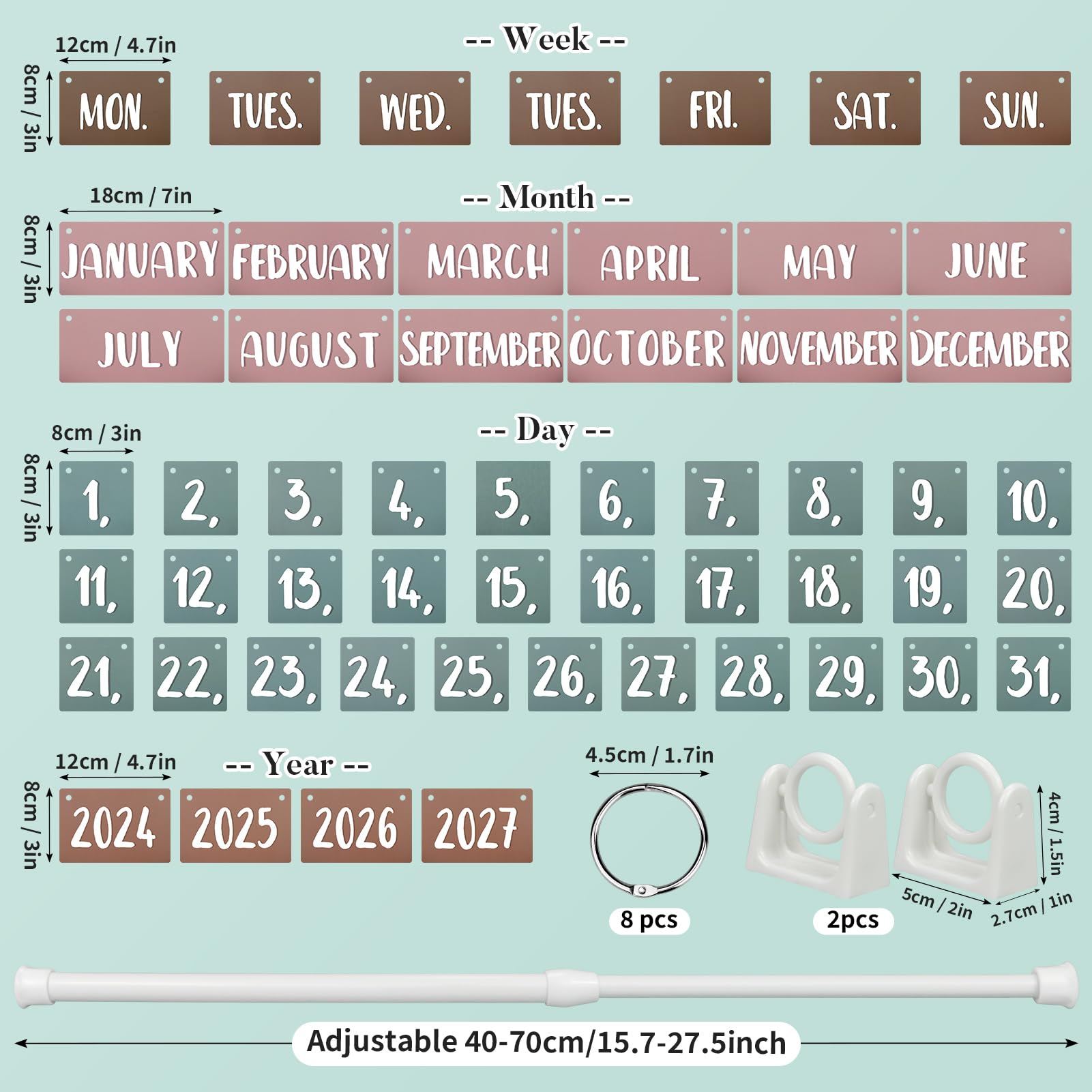 Snapklik.com : Boho Flip Calendar For Classroom, 2024-2027 Calendar ...
