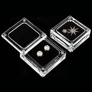 Amazon.com: 2 Pieces Small Acrylic Jewelry Box with Lid Mini Square ...