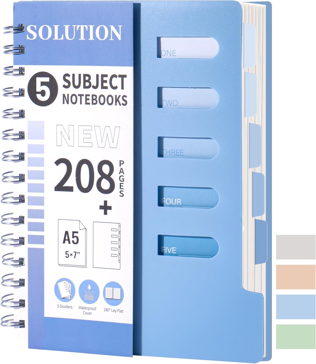 Amazon.com : FLYING EAGLE 5 Subject Notebook Small Spiral Notebook ...