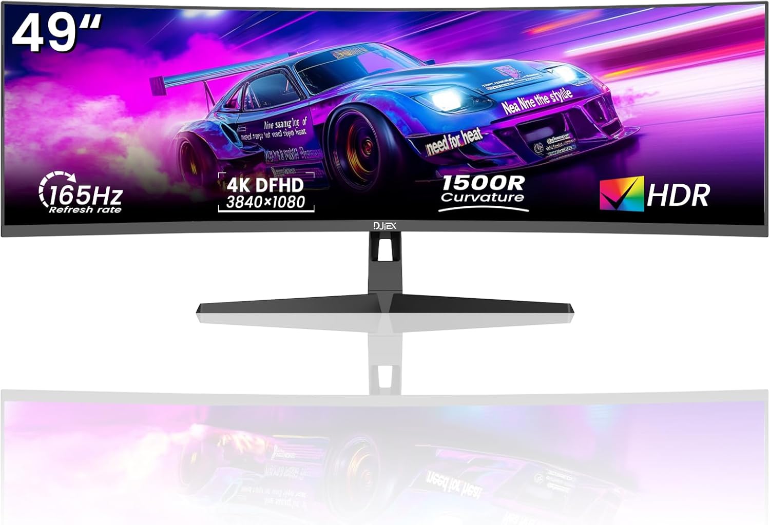 Amazon.com: DJiEX 49 Inch Curved Gaming Monitor Ultrawide Business ...