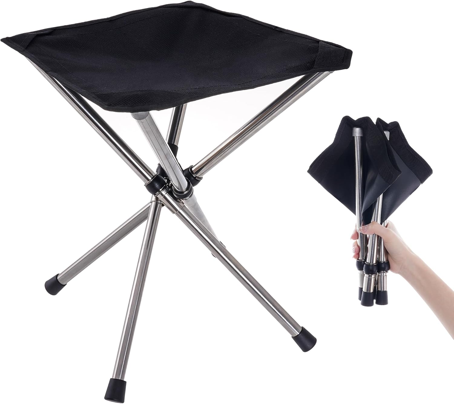 Amazon.com: Miayon Camping Stool Stainless Steel Folding Camping Chair ...