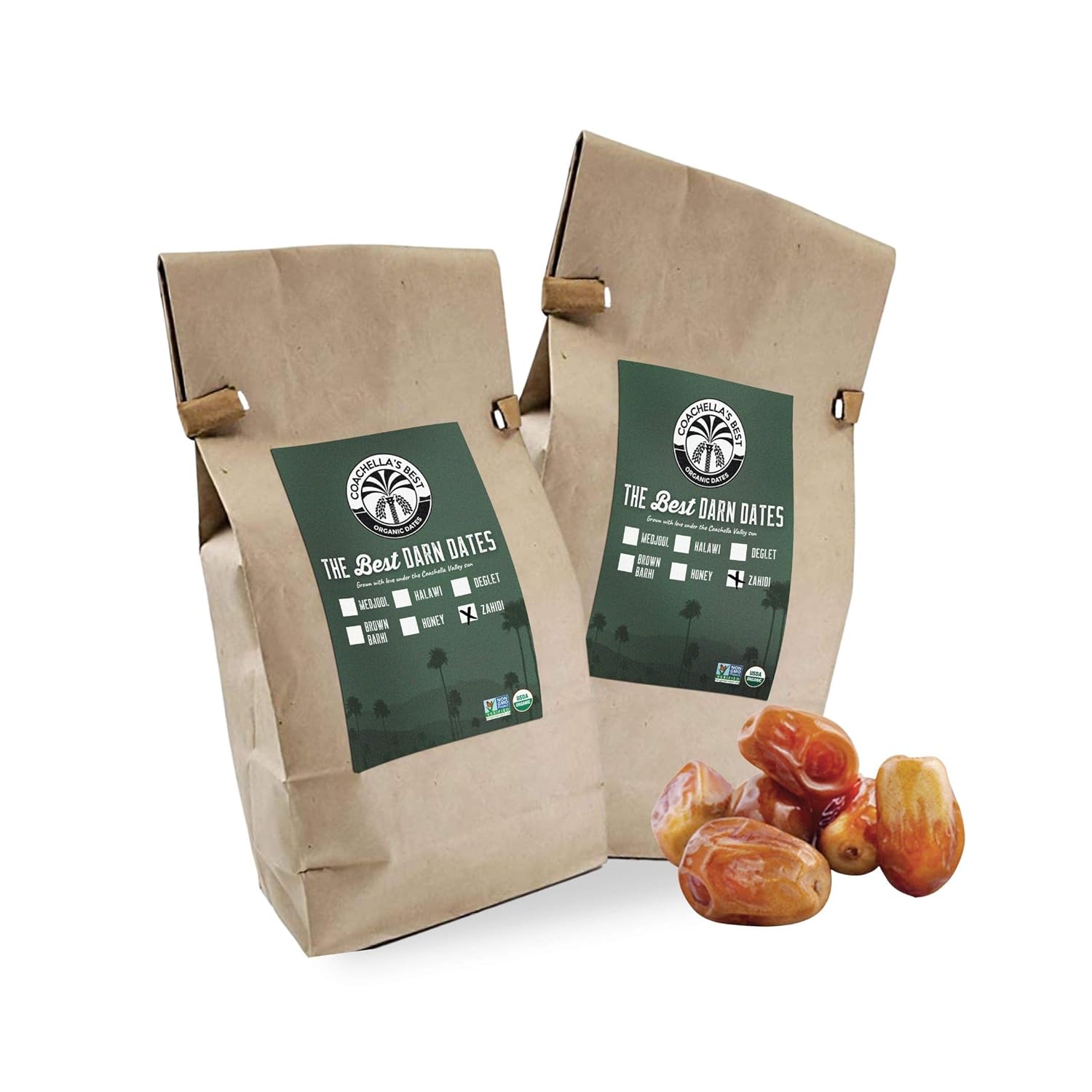 Amazon.com: Organic Dates Two Pack Zahidi Date Fruits 1 lb bags (2 lbs ...