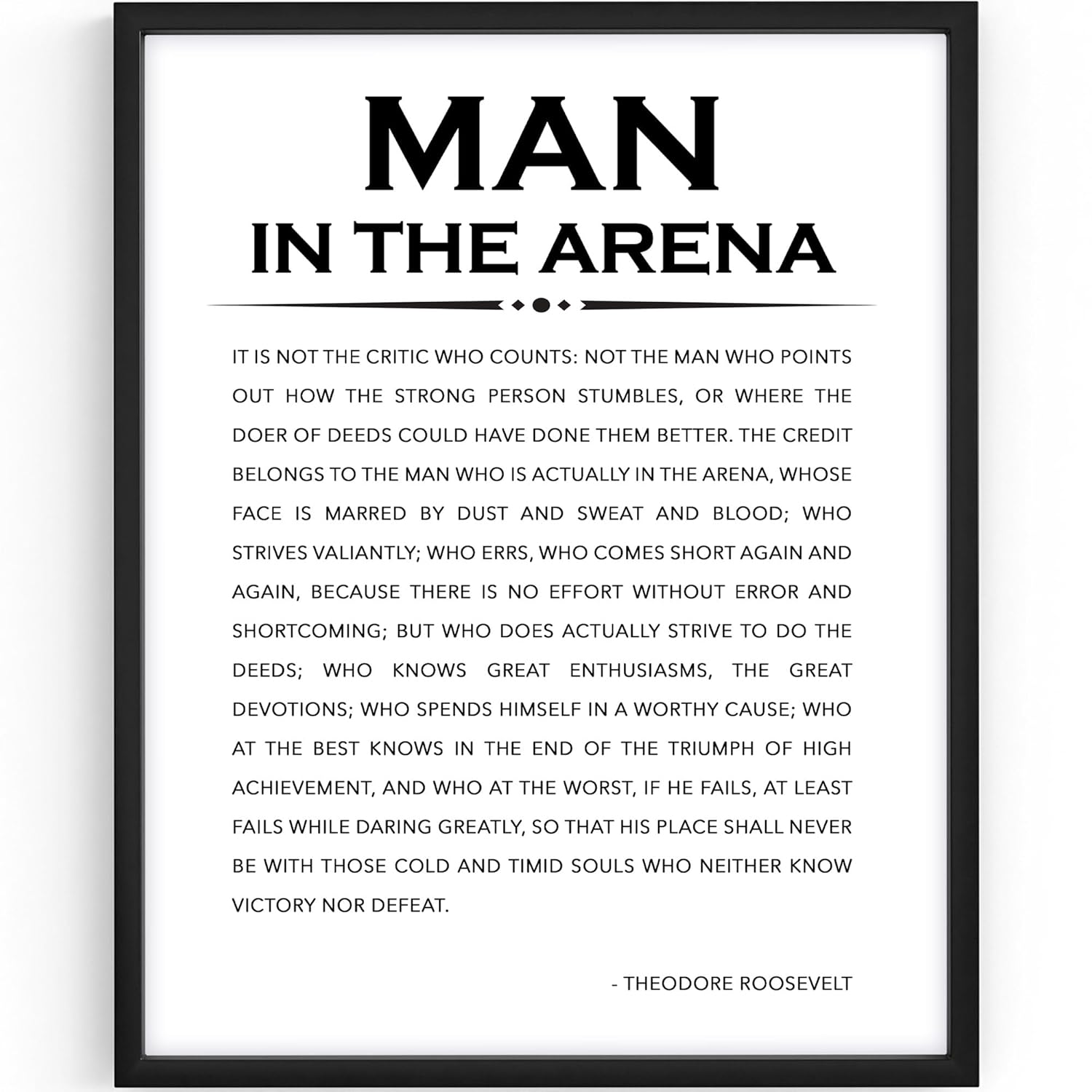 Amazon.com: Man In The Arena - 8x10 (Unframed) Art Print | Daring ...