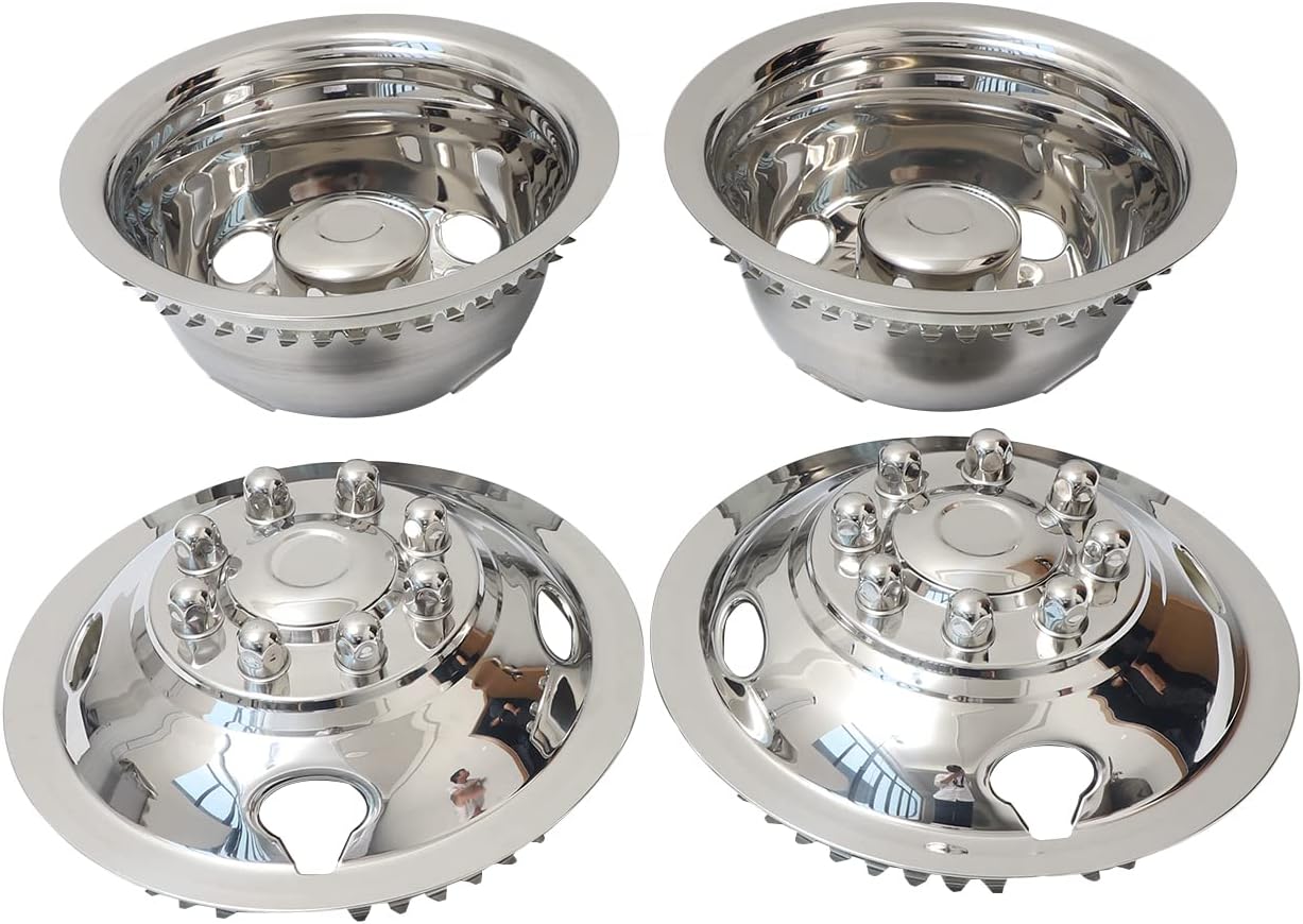 Amazon.com: 16in 8 Lug Stainless Steel Dually Wheel Simulator Set Wheel ...