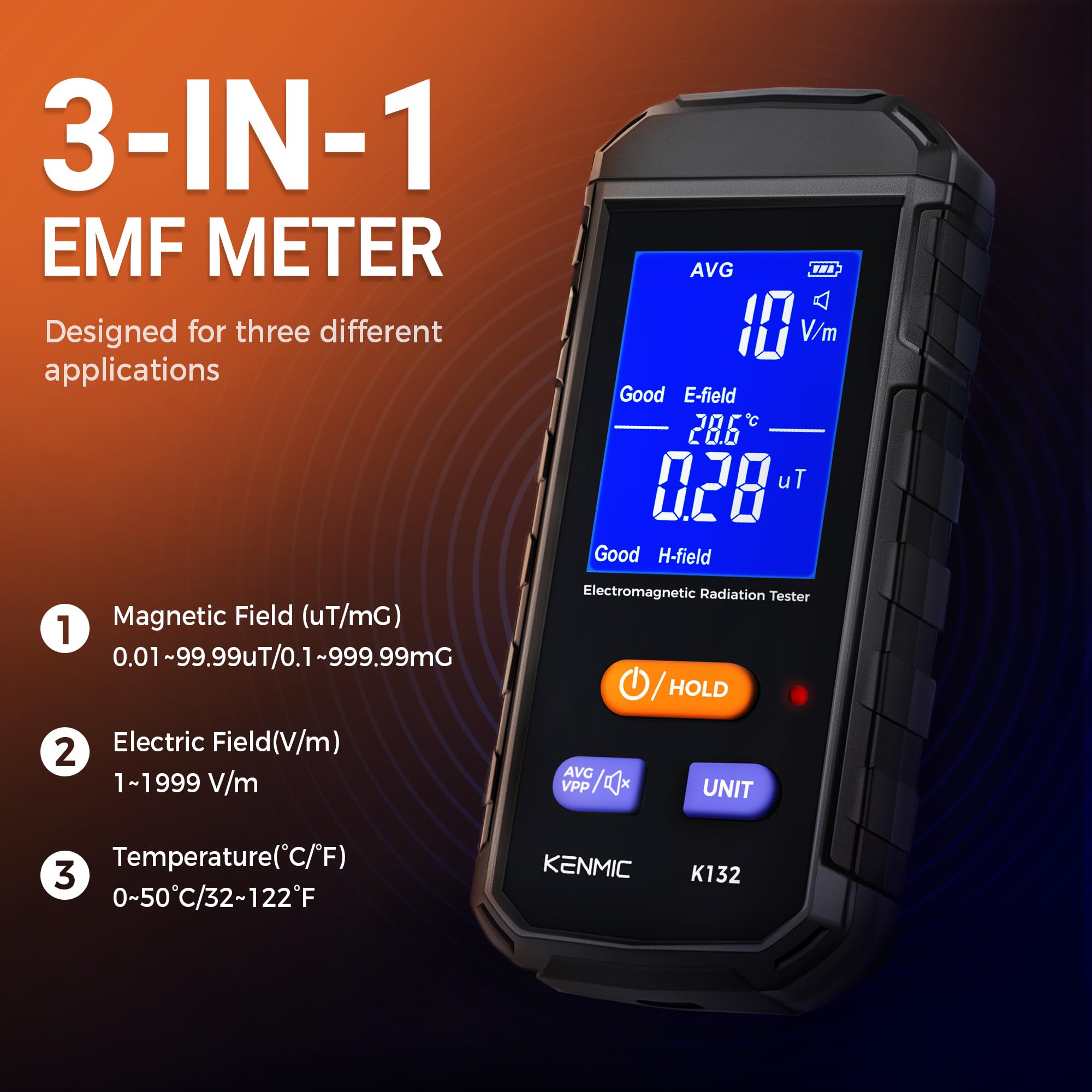 Snapklik.com : High-Precision EMF Meter - Rechargeable Handheld ...