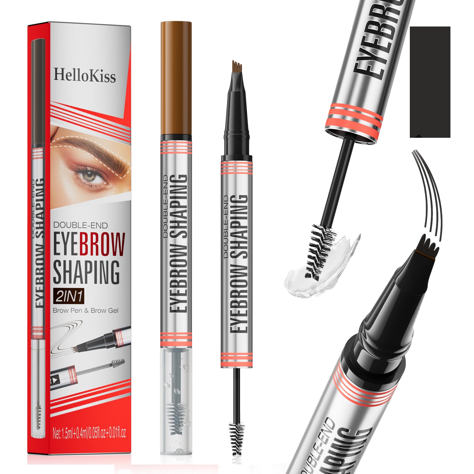 Amazon.com : 9705 2in1 Hilibrand 4-Pronged Dual-Ended Eyebrow Pencil ...