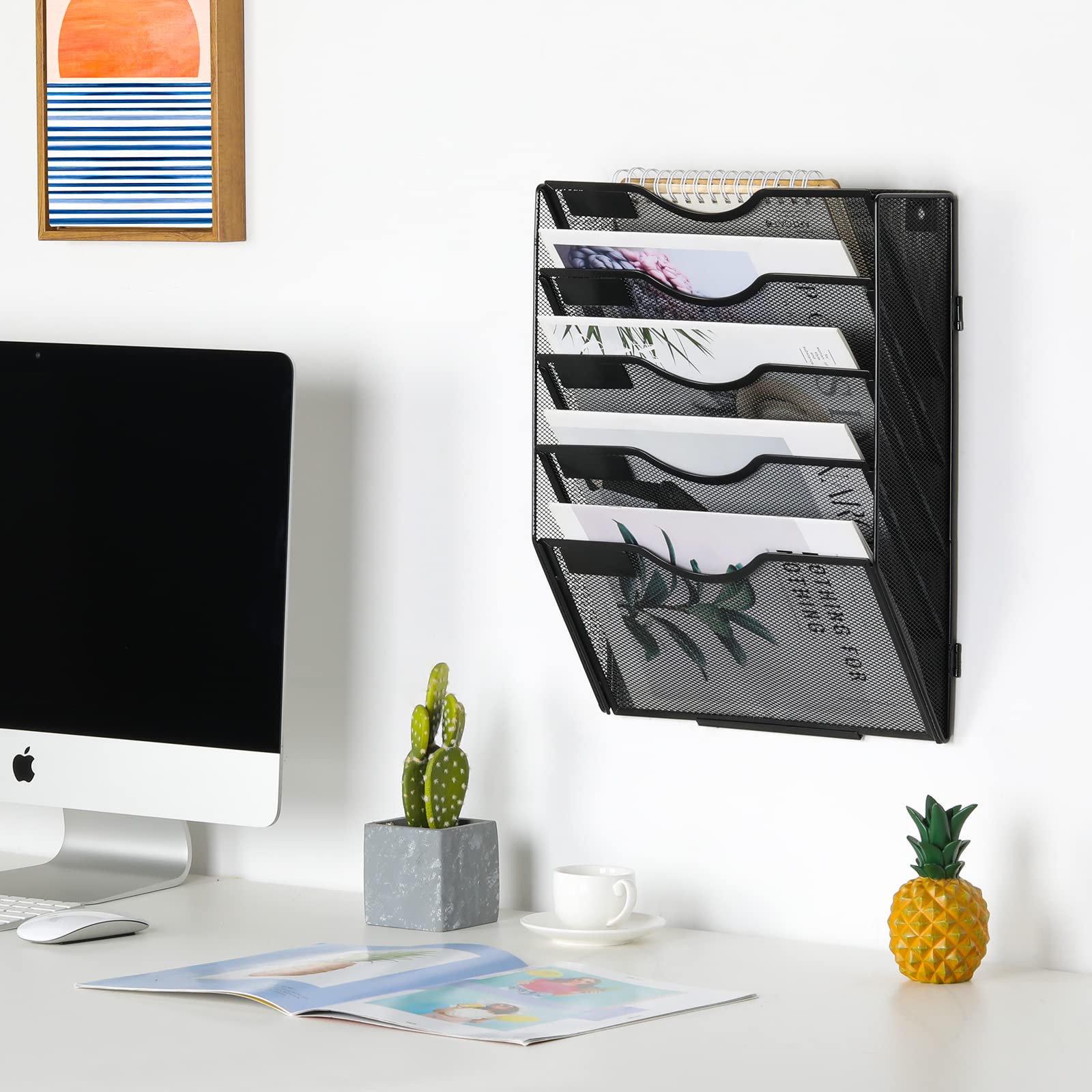 Snapklik.com : EasyPAG 5 Pockets Mesh Wall File Holder Organizer ...