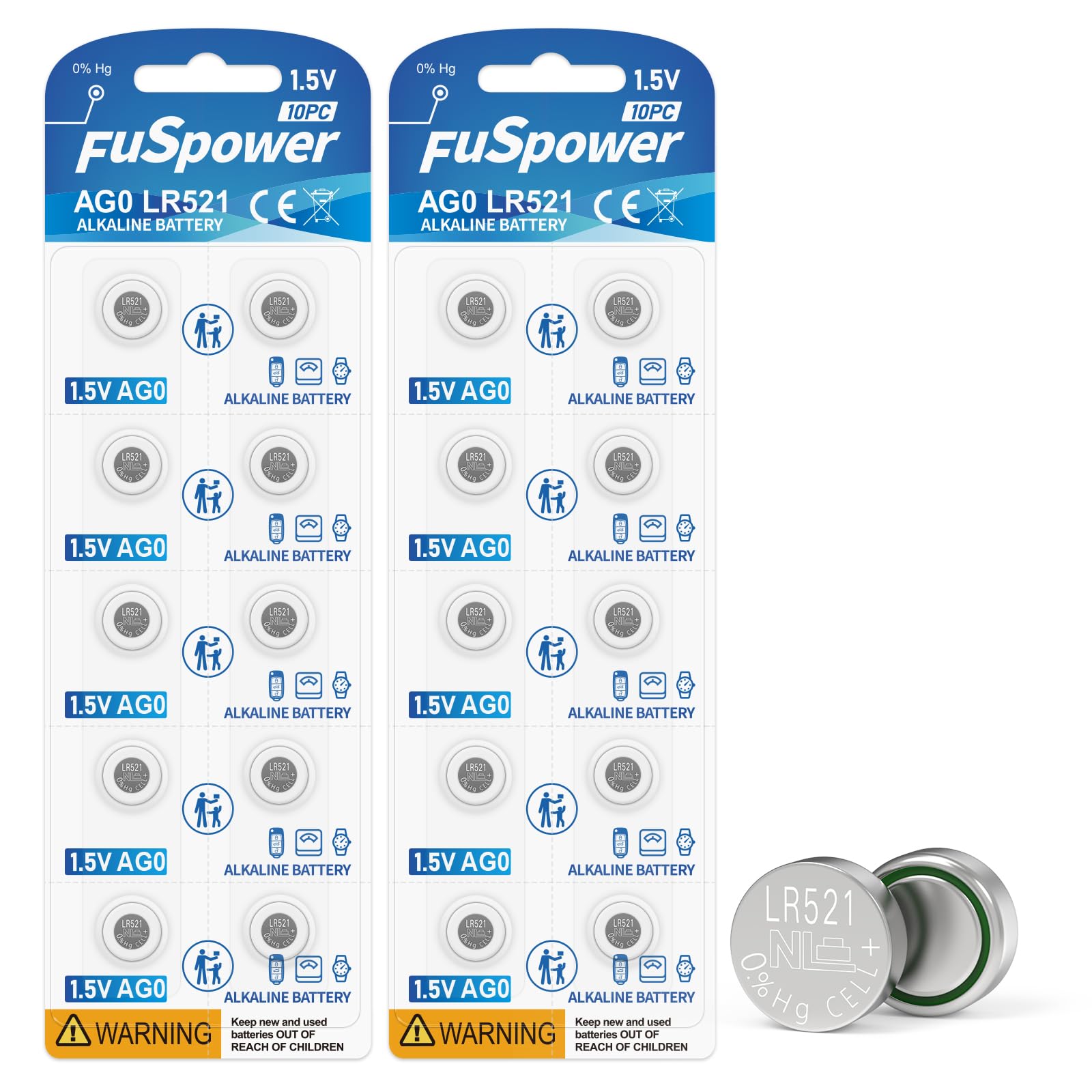 AG0 379 LR63 LR521 G0 379A 179 SR63 D379 Watch Battery 1.5V Alkaline ...