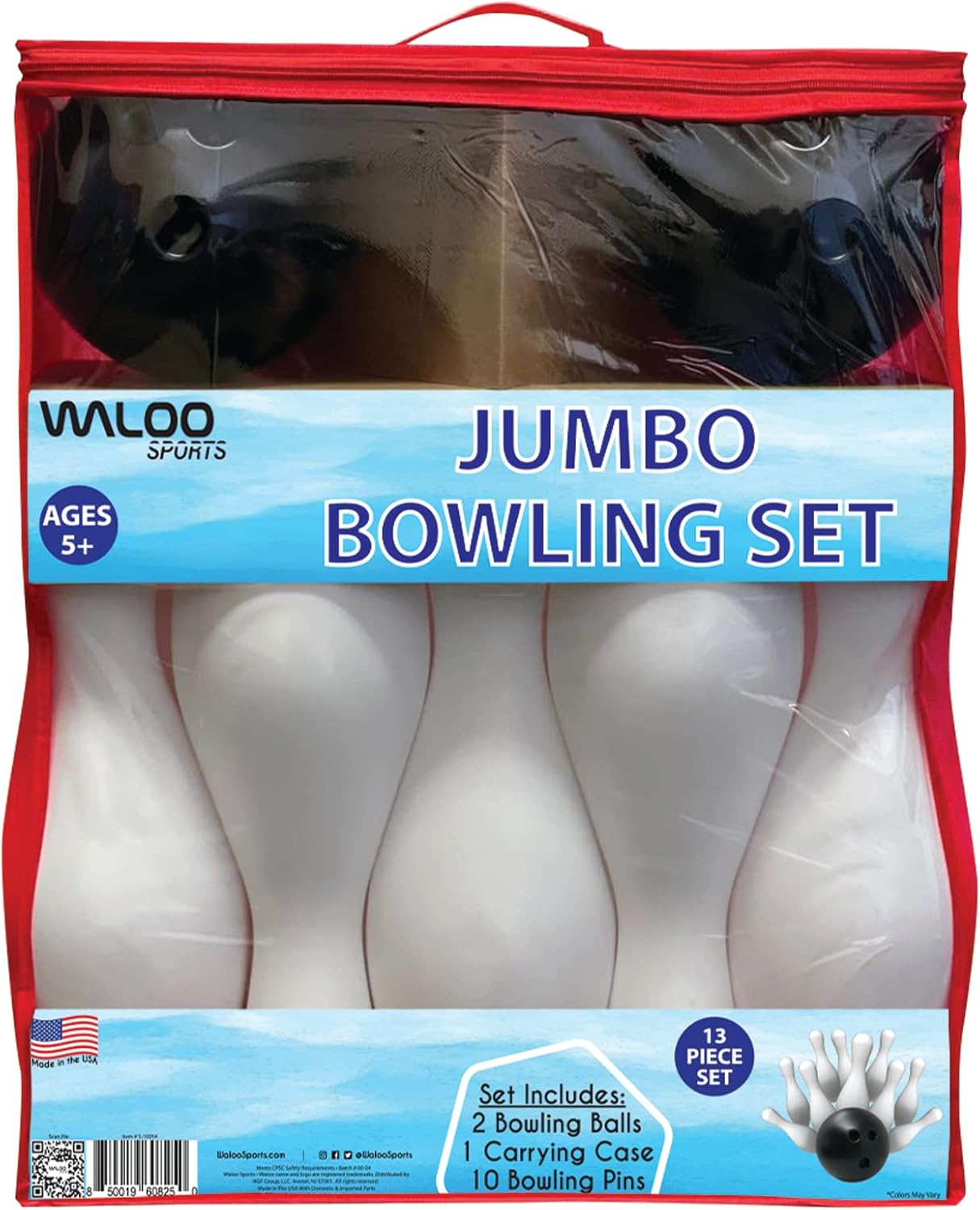 Amazon.com: WALOO Sports Jumbo 17" Bowling Set 13 Piece Lawn Bowling ...