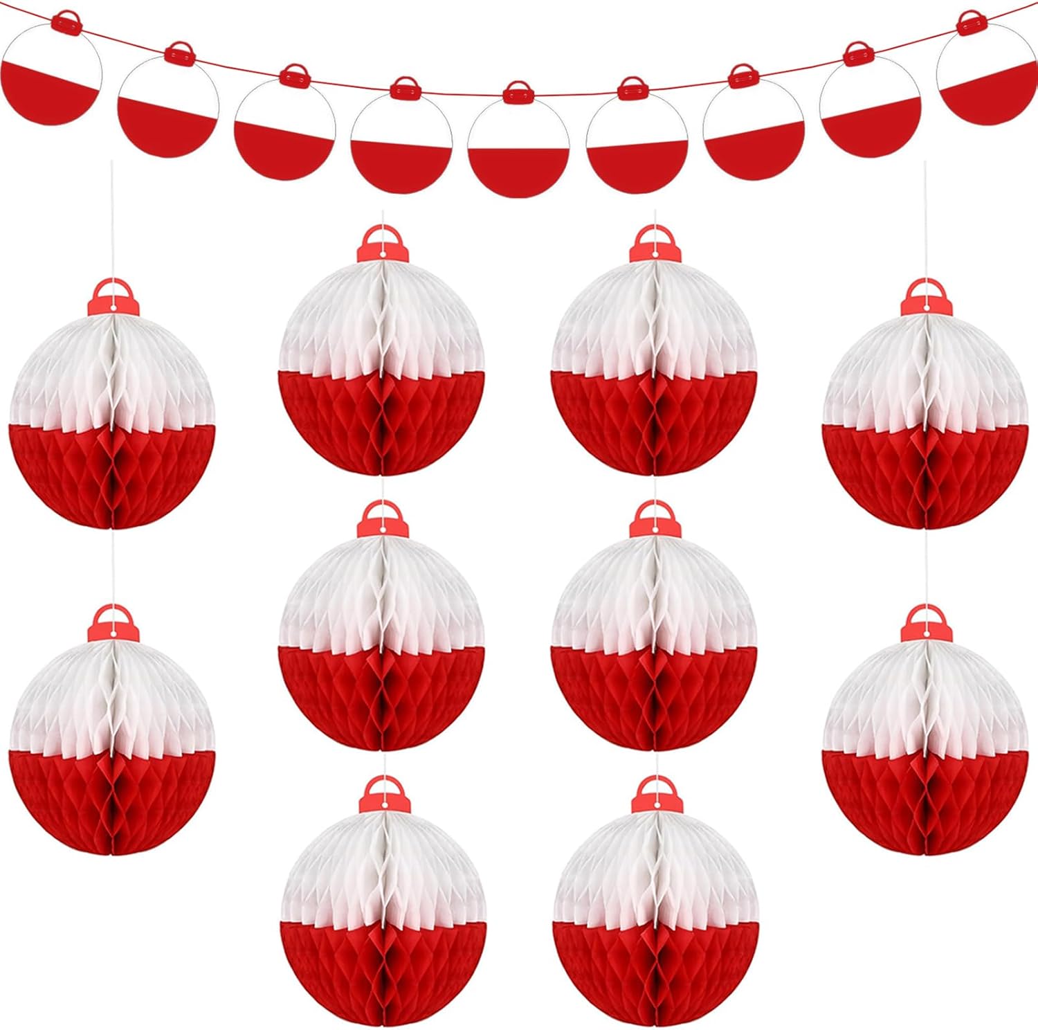 Amazon.com: 11 Pcs Bobber Decorations Gone Fishing Honeycomb Ball ...