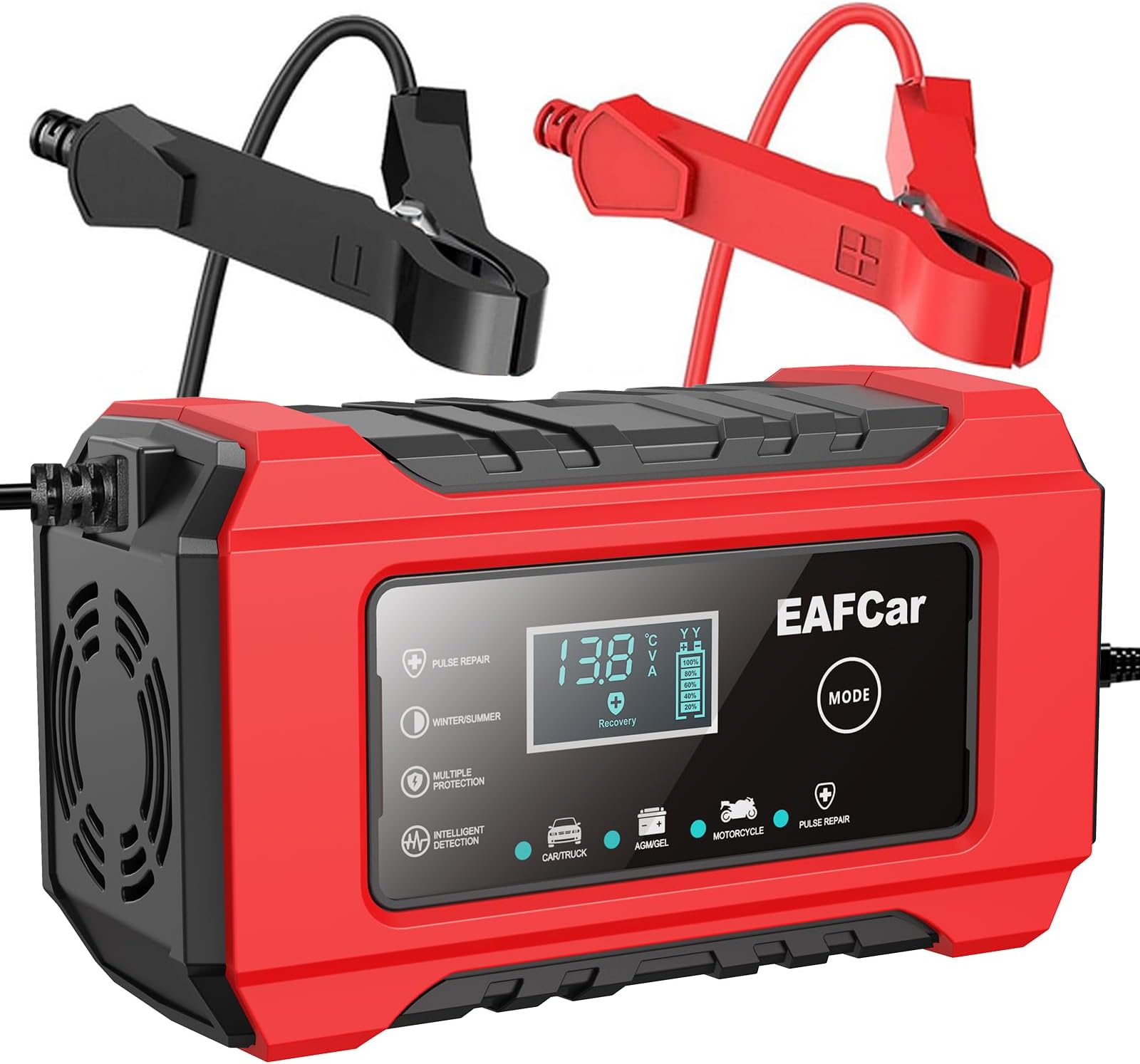 Amazon.com: EAFCar 12V 6A Car Battery Charger, Trickle Charger and ...