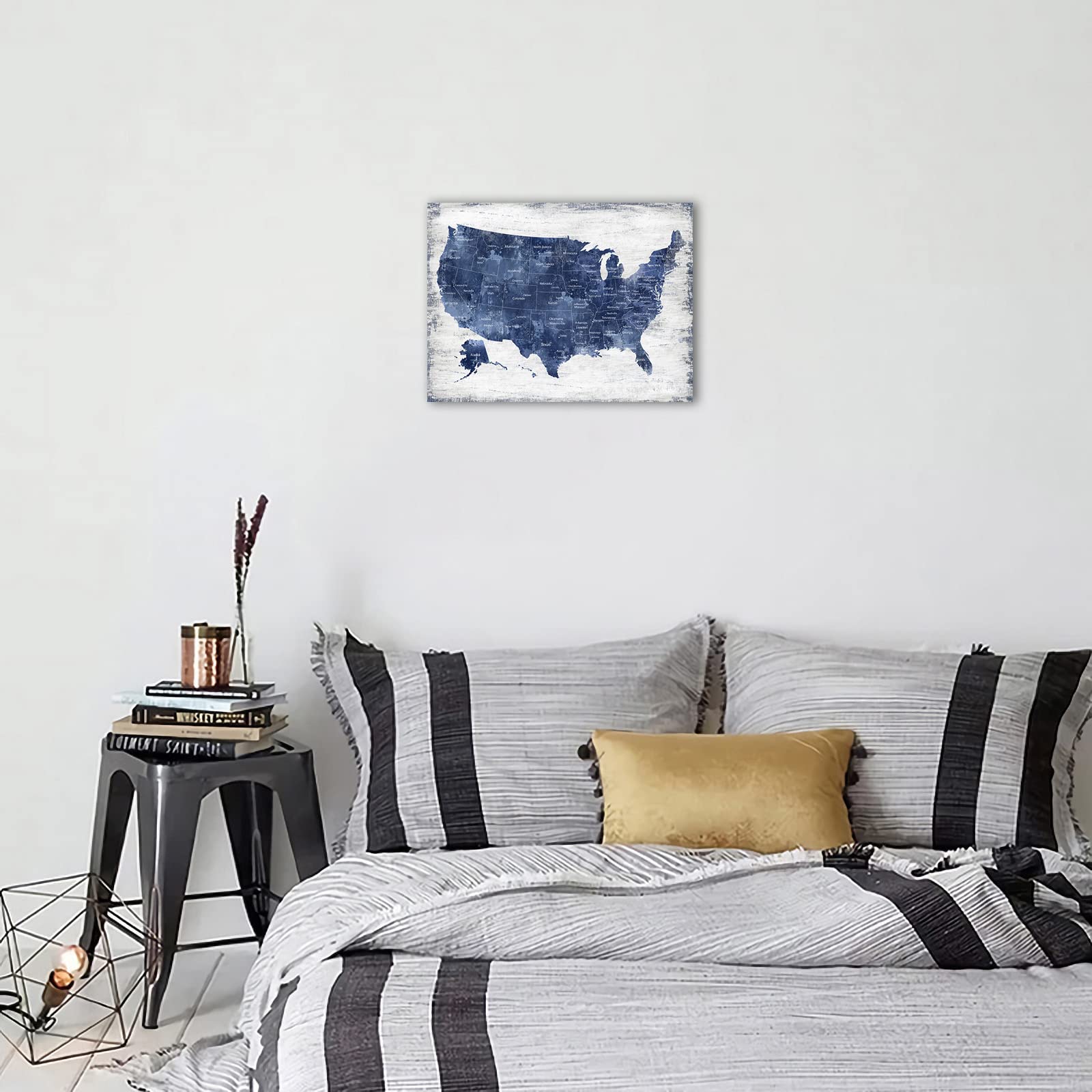 Vintage Us Map On Canvas United States Map Art: Canvas Prints & Wall