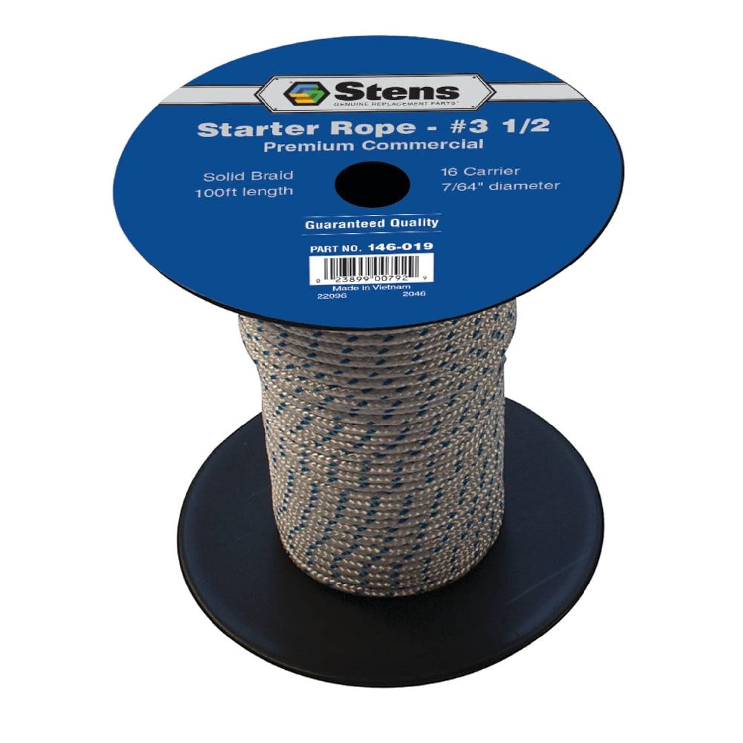 Stens 146-019 100' Solid Braid Starter Rope, #3 1/2 Solid Braid, ea, 1 ...