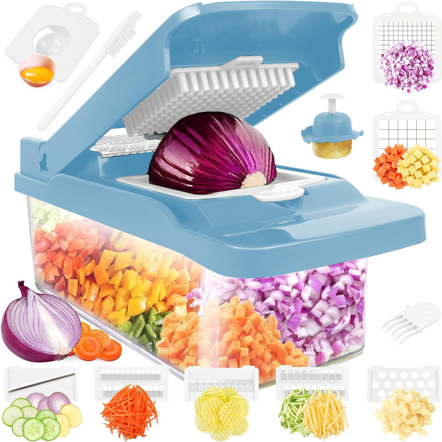 Amazon.com: Vegetable Chopper,Food Chopper,Pro 12 in1 Multifunctional ...