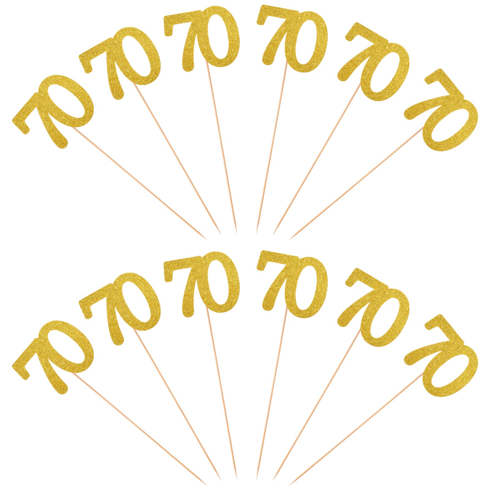 Amazon.com: 12pcs 70th Birthday Centerpiece Sticks Gold 70 Table ...