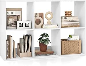 Amazon.com: Tangkula 6-Cube Bookcase, 3-Tier Bookshelf with Open ...
