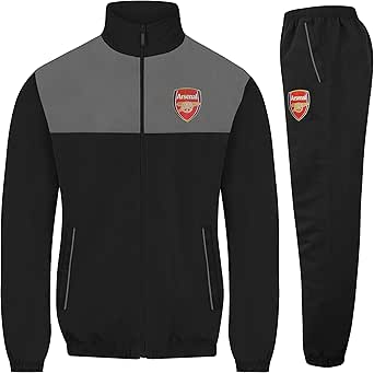 Arsenal FC Official Gift Mens Jacket & Pants Tracksuit Set Black Grey ...