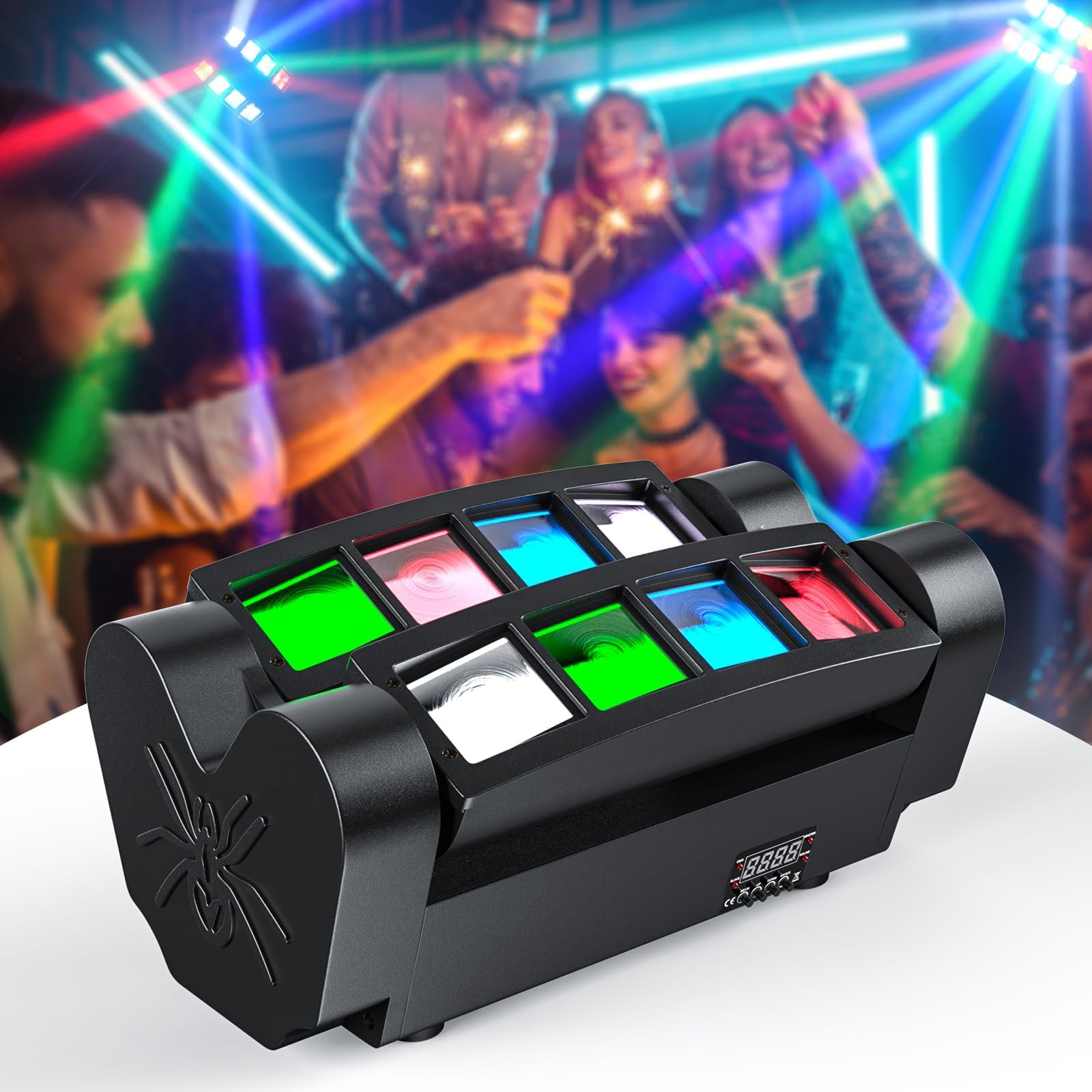UKing Spider Moving Head Partylicht mit led beam Lichter RGBW 8X10W by ...