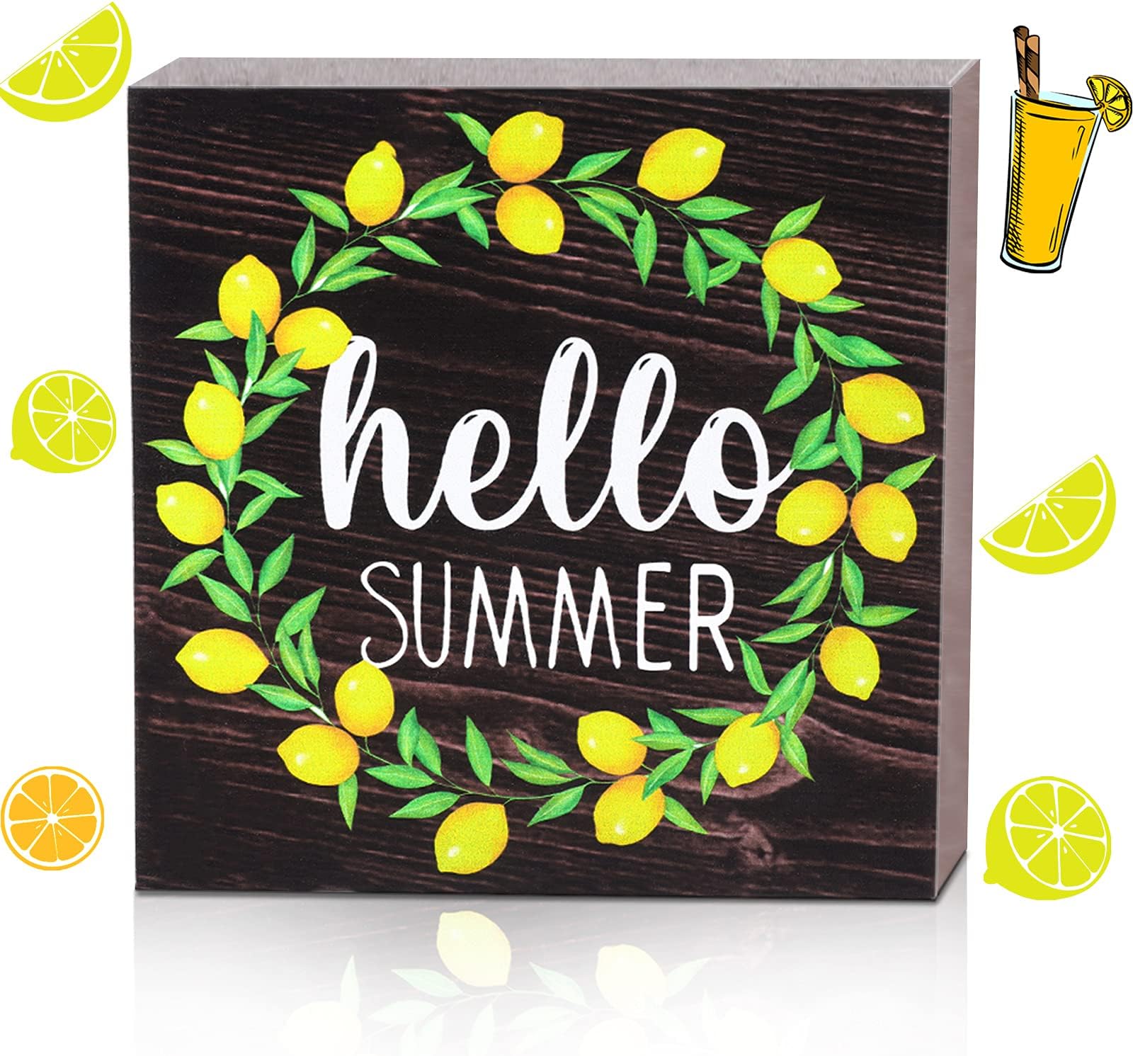 Amazon.com: Luipk Summer Lemon Wood Box Sign Desk Decor, Summer Lemon ...