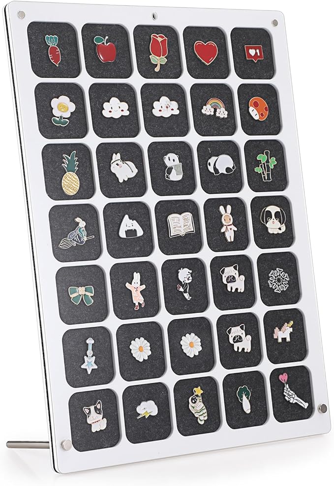 Amazon.com: OGANAZI Acrylic Pin Display Board - 35 Grids, Clear ...