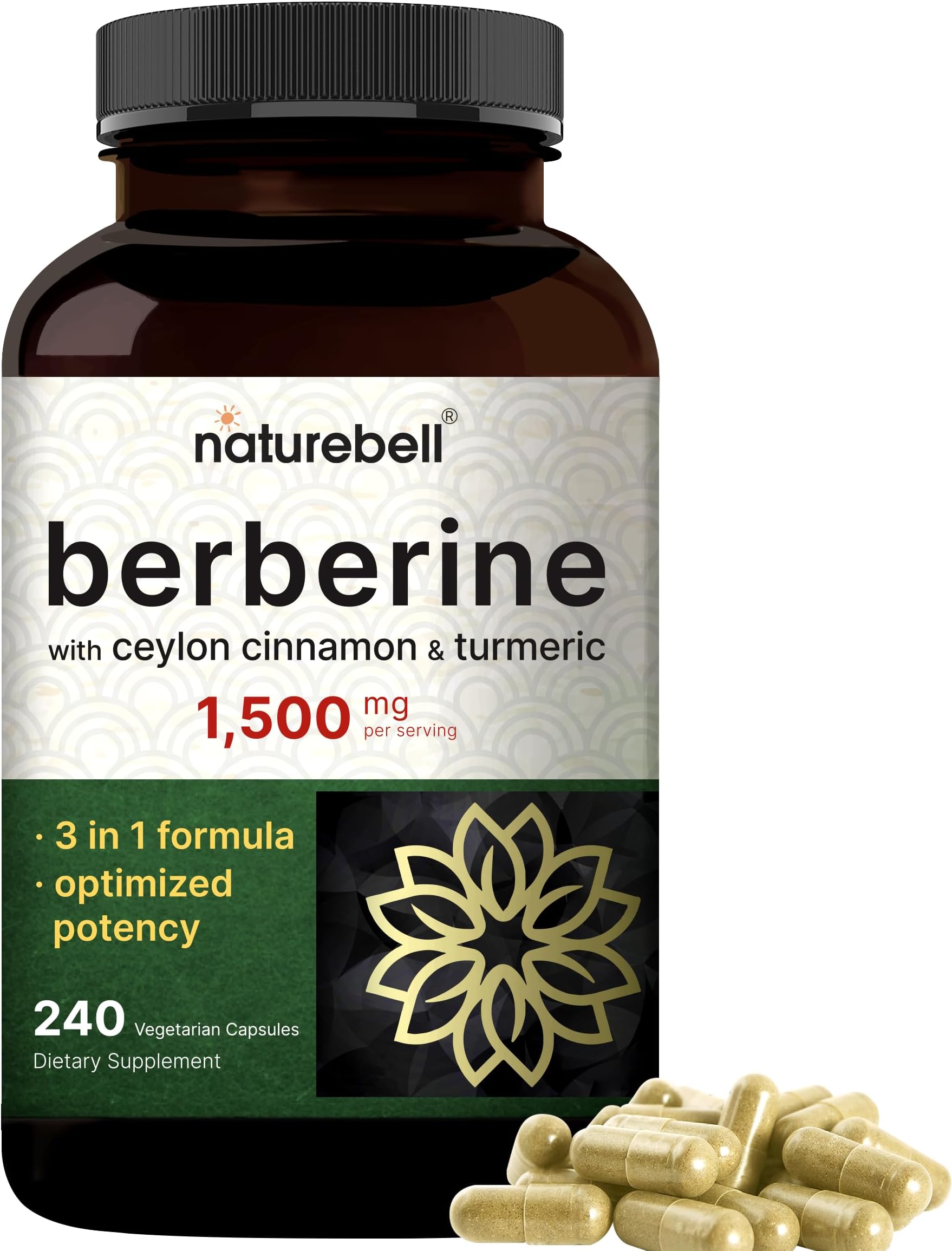 Amazon.com: Horbaach Berberine with Ceylon Cinnamon | 2000mg | 120 ...