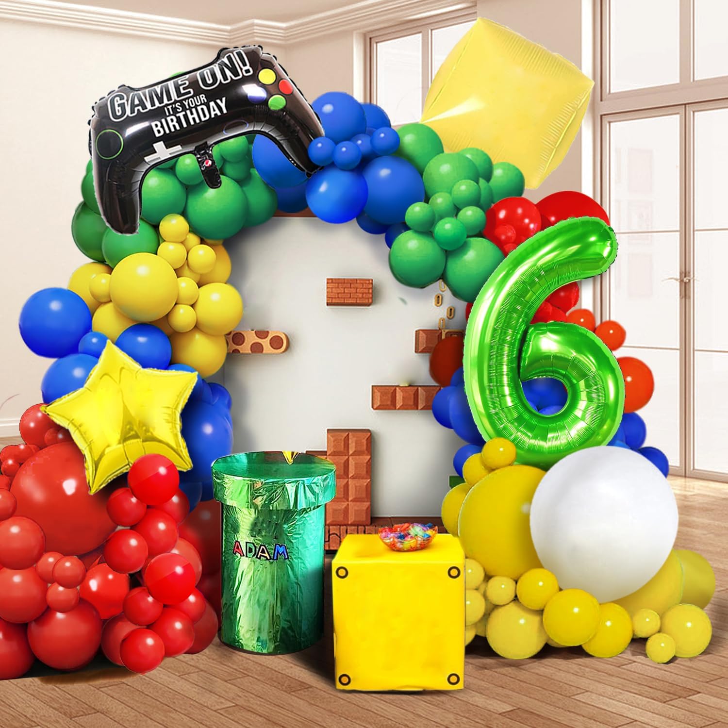 109PCS Red Blue Yellow Green Balloon Garland Arch Kit with and Question ...