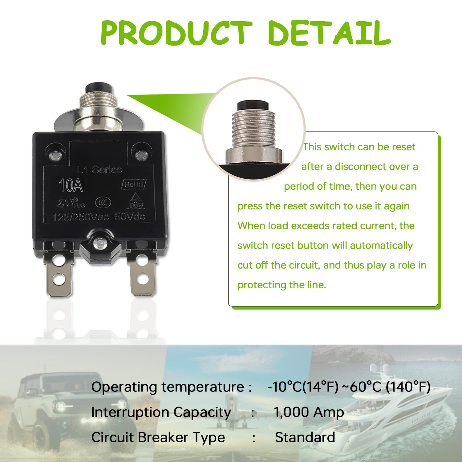 Snapklik.com : EPLZON 10A Manual Reset Push Button Circuit Breaker 125 ...