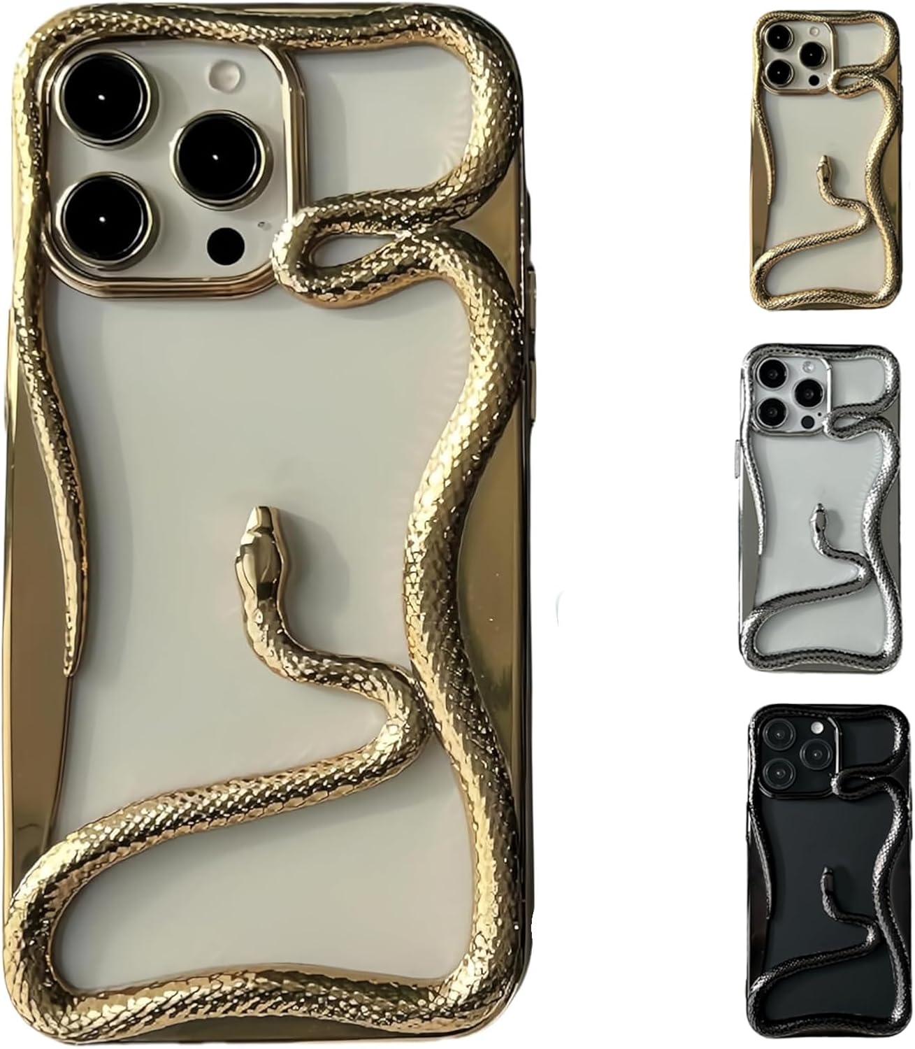 Amazon.com: Vujodi Solid Color Hollow Snake Electroplated Soft Phone ...