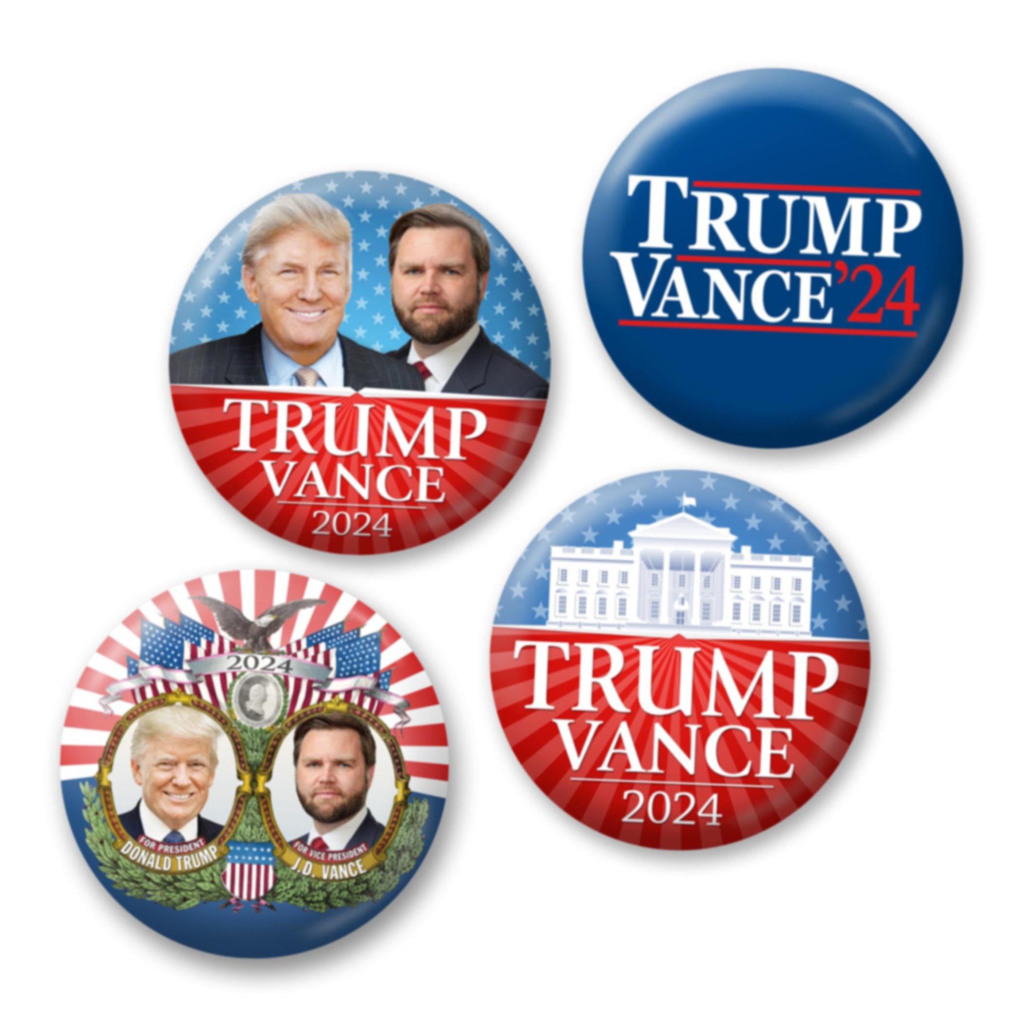 Amazon.com: Trump Vance 2024-4 Pack 2.25 inch Pins - Donald Trump and ...