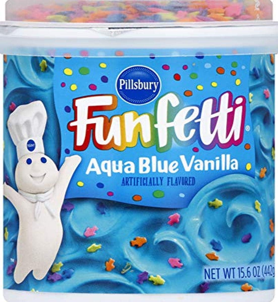 Amazon.com : Pillsbury Funfetti Aqua Blue Vanilla Flavored Frosting, 15 ...