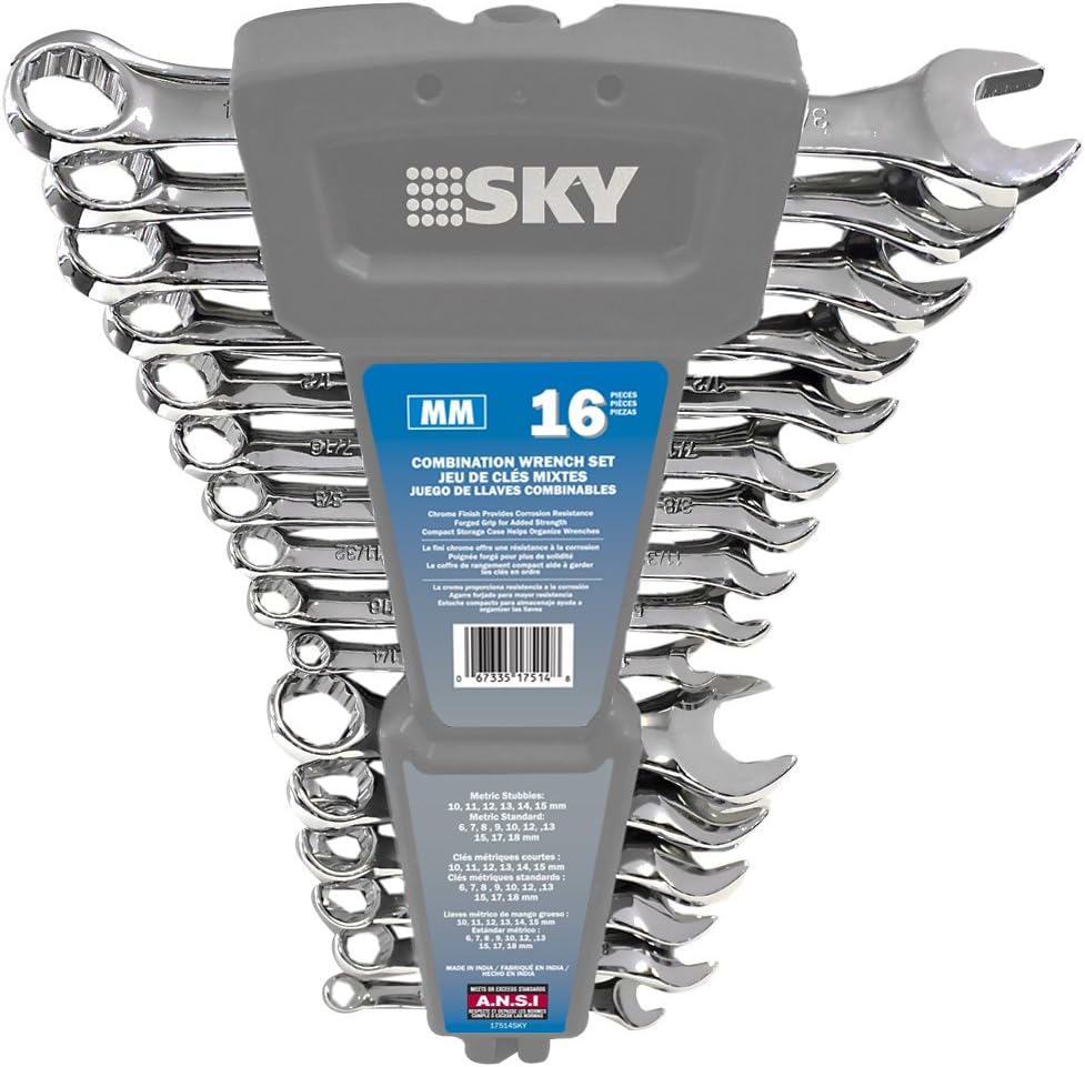 Maxtech 17514SKY 16Pc Combination Wrench Set : Amazon.ca: Tools & Home ...