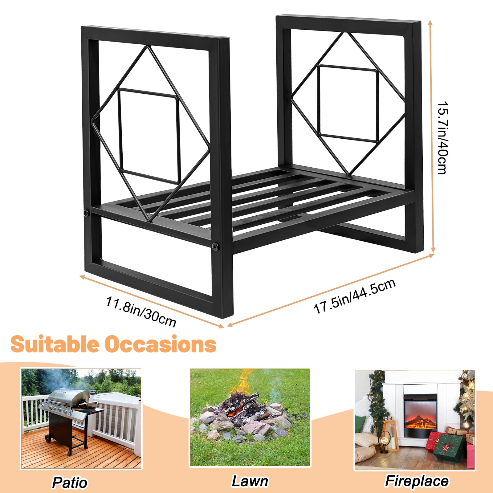 Snapklik.com : VeyFolzinst 17In Indoor Firewood Rack, Heavy DutyMetal ...