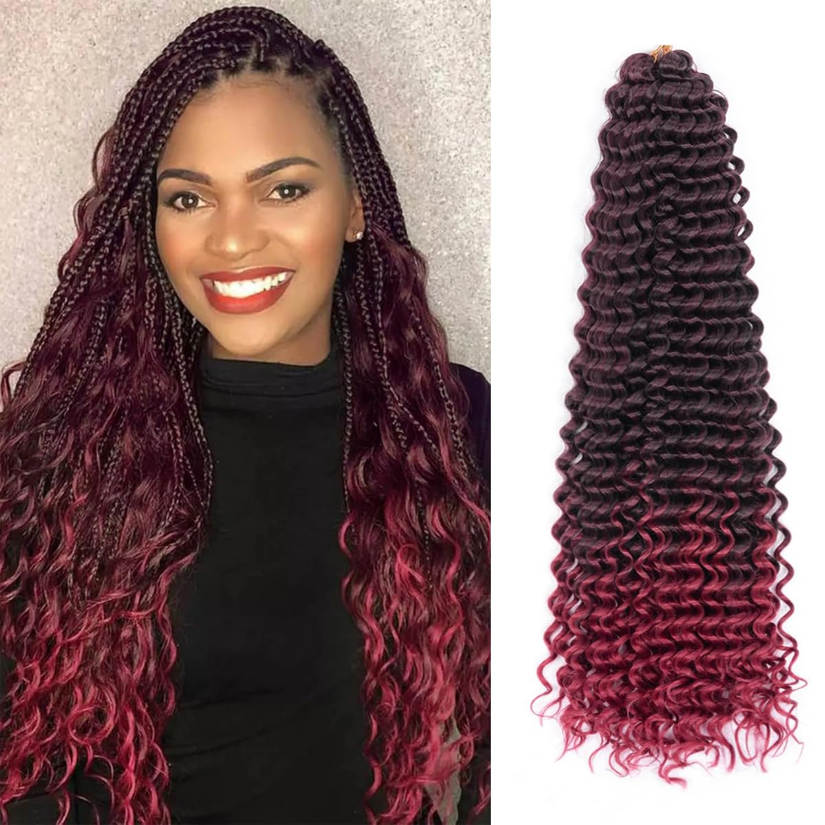 Amazon.com : Curly Boho Braiding for Hair,Ocean Wave Crochet Hair ...