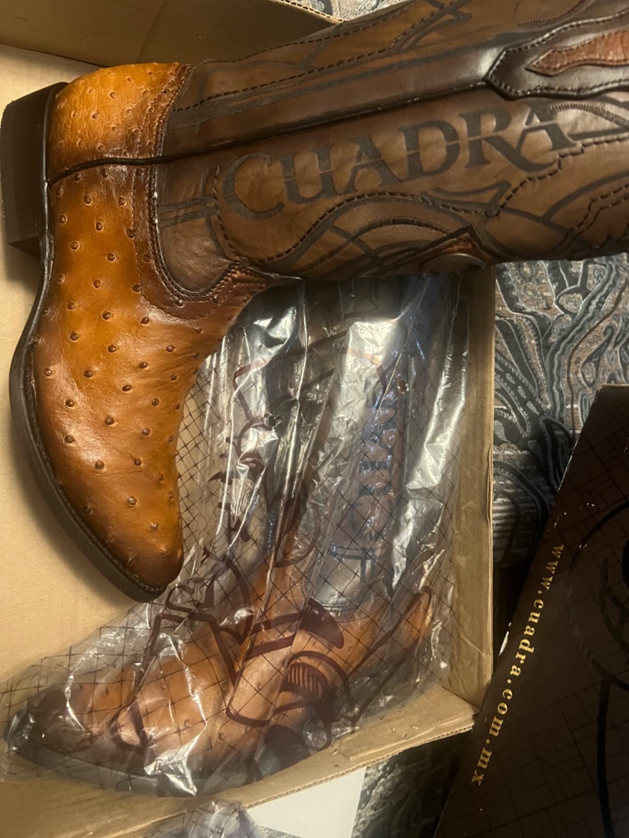 $21/mo - Finance Cuadra Men's Western Boot in Genuine Ostrich Leather ...