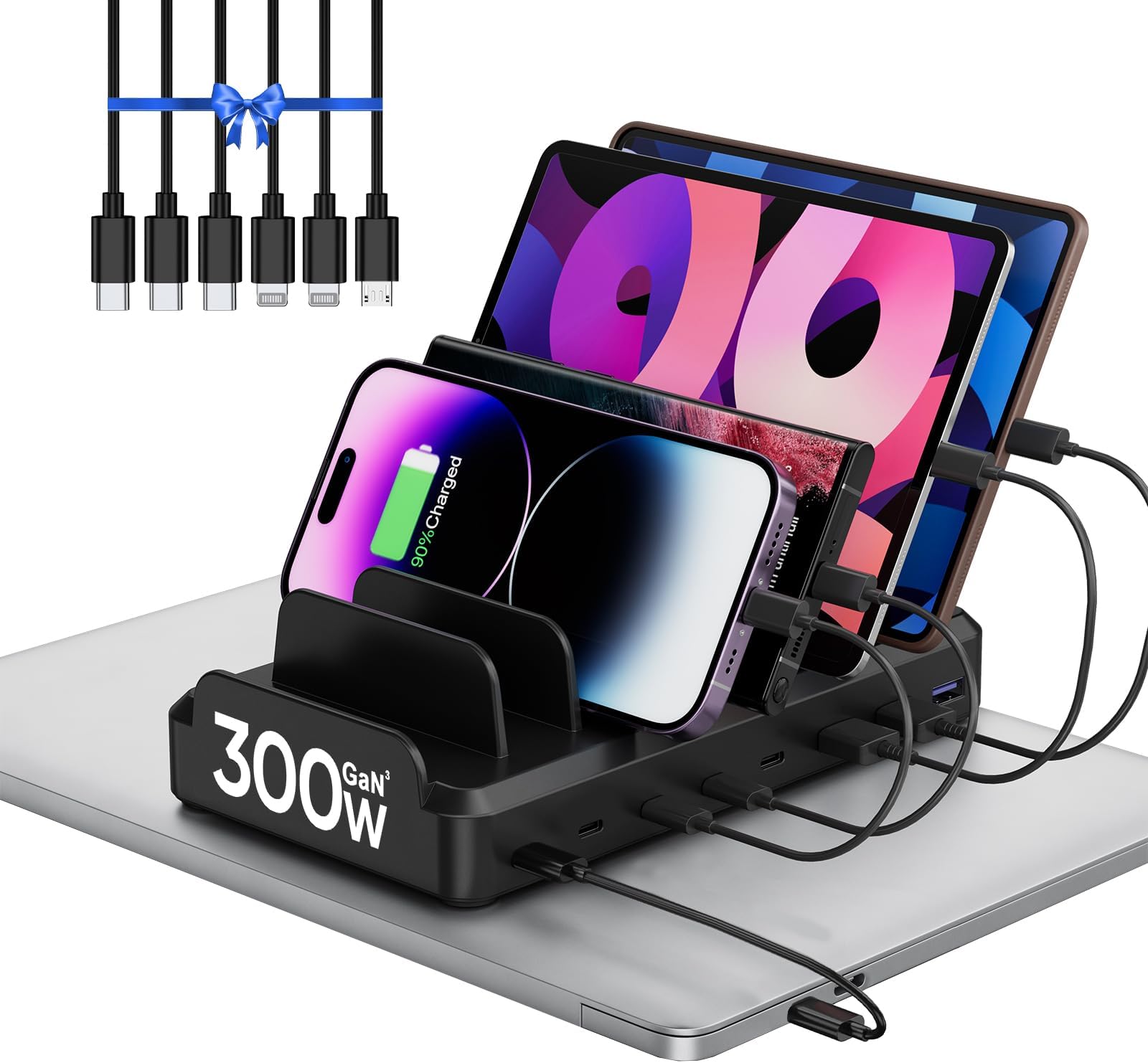 Amazon.com: 300W Charging Station for Multiple Devices, 8 Port Multi ...