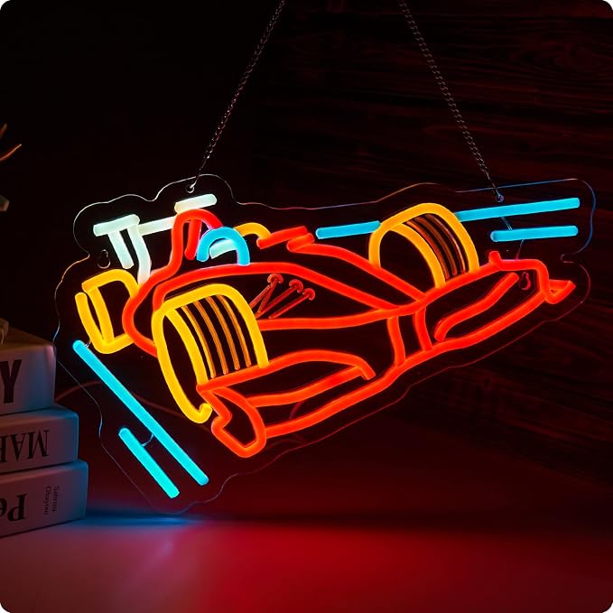Race Car Neon Sign for wall decor Teen Room Gifts for Birthday Kids ...