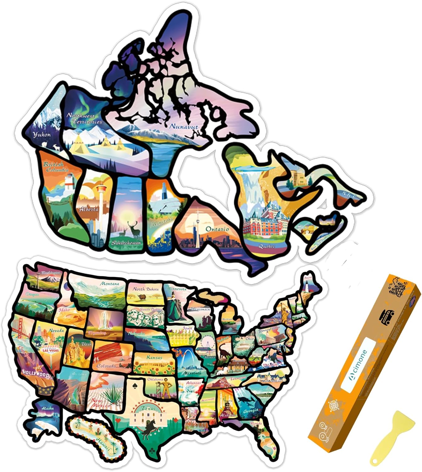 Amazon.com - RV USA & Canada State Sticker Map, Camper Trailer Travel ...