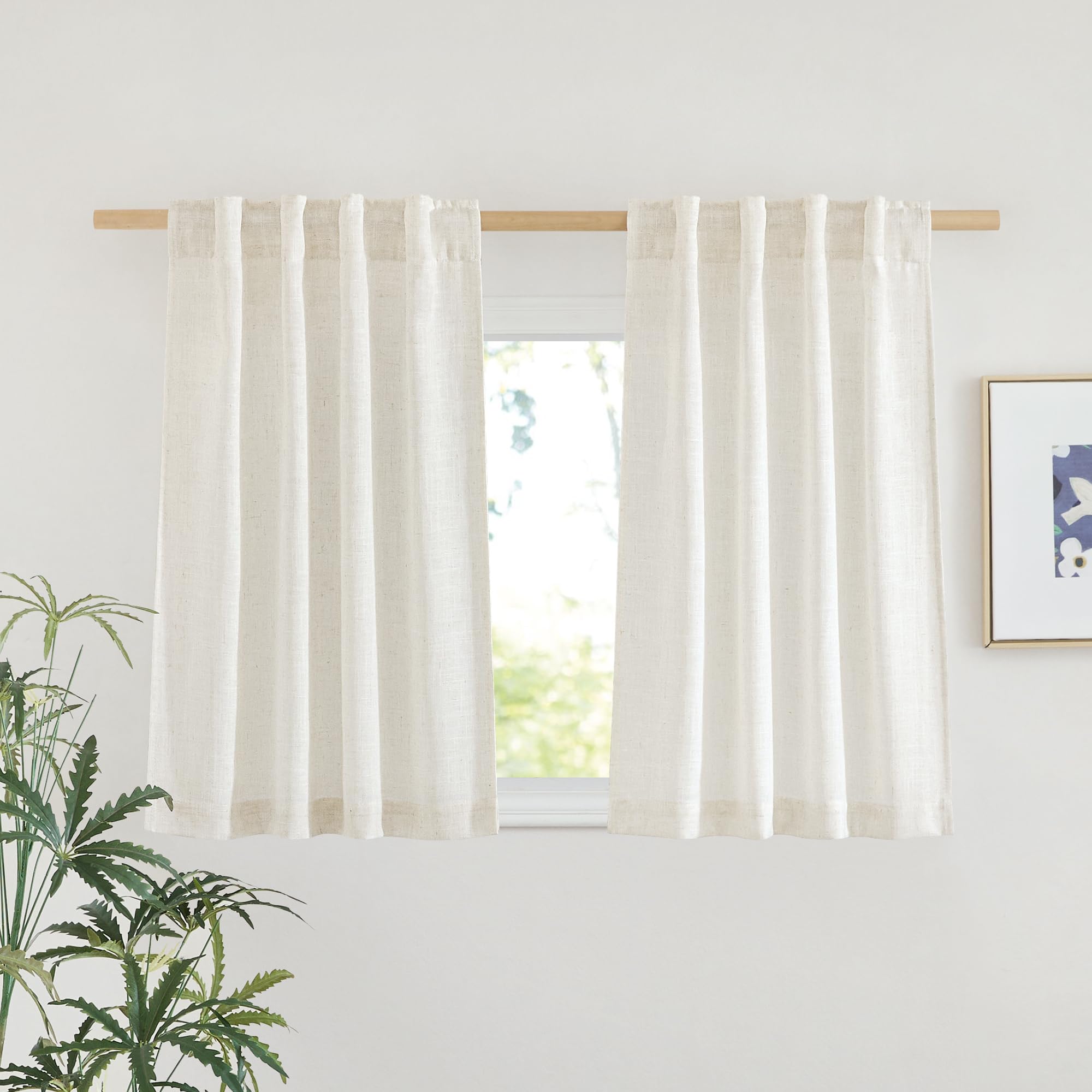 Amazon.com: NICETOWN Small Curtains 36 inches Long 2 Panels Set, Rod ...