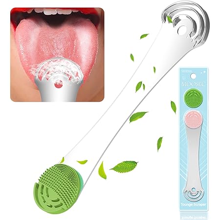 Amazon.com : Moosec Tongue Scraper Cleaner, Bad Breath Treament&Get Rid ...